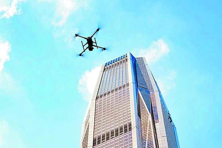 Drone used to inspect Ping An building_EYESHENZHEN